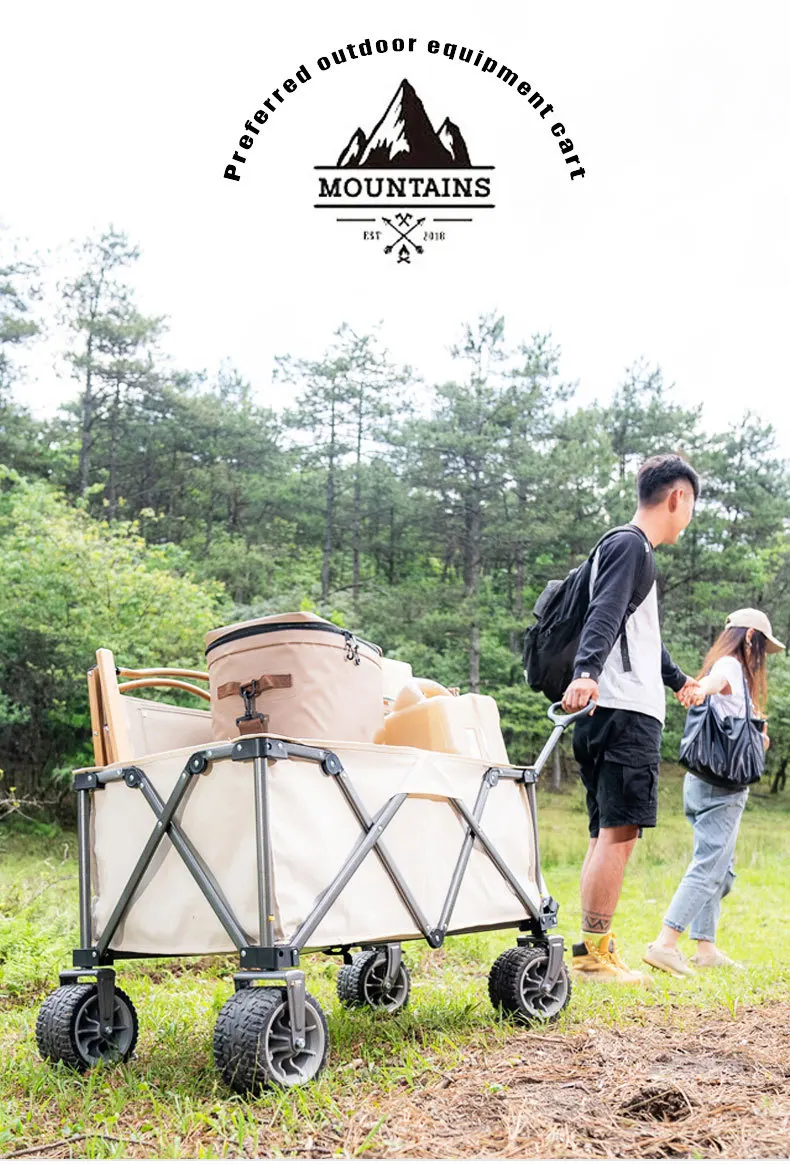 Outdoor Gathering Folding Car Mountain Wheel Portable Camping Car Camp ...