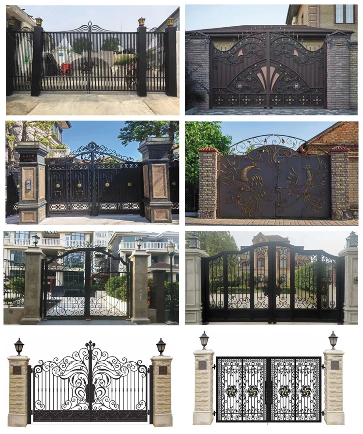 Wrought Iron Main Gate With Arch Design European Wrought Iron Courtyard ...