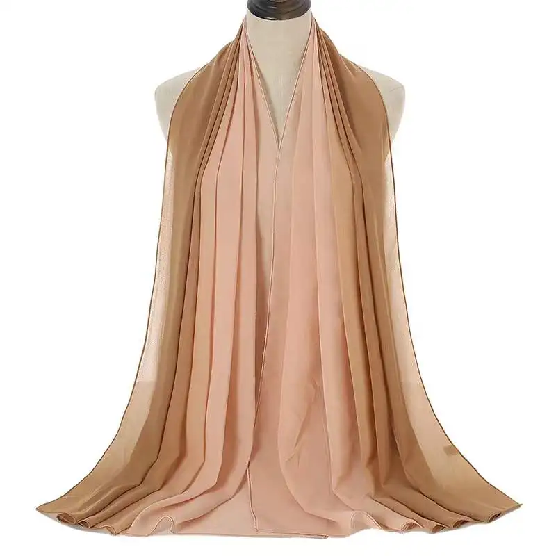 180*70cm Islam Shawl Stylish Ethnic Scarves & Shawls Gradient Georgette ...