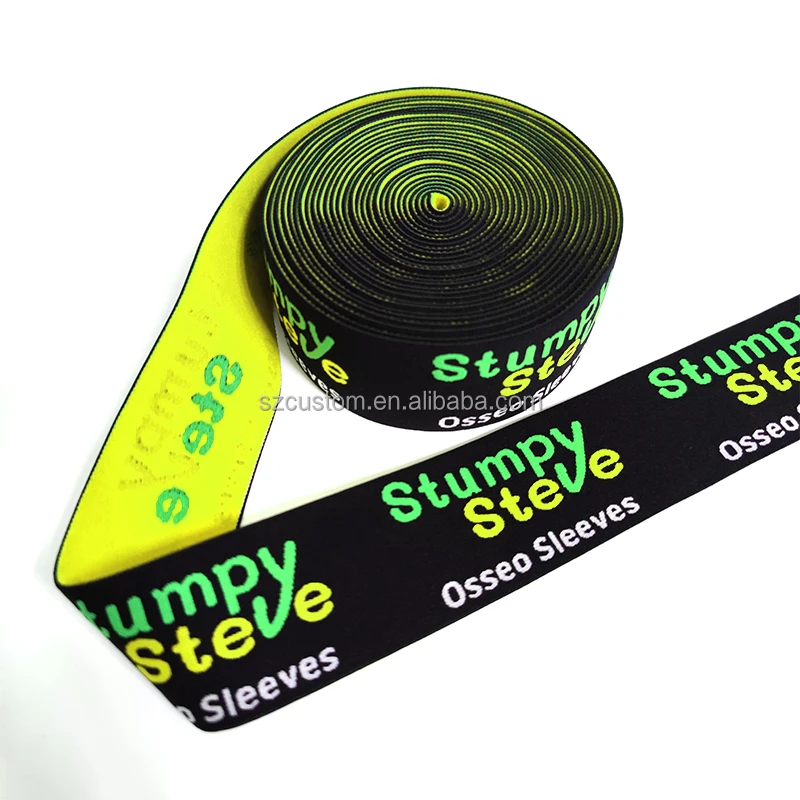 Custom Embossed and Debossed Logo Elastic Webbing Band Strap for Underwear