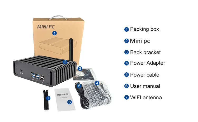 Fanless Micro Pc X86 Desktop Pcie Computer Core I7 I5 I3 Mini Nuc Oem ...