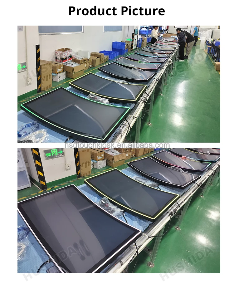 Capacitive Curved Touch Screen Game Display - 32 43 49 55 Inch