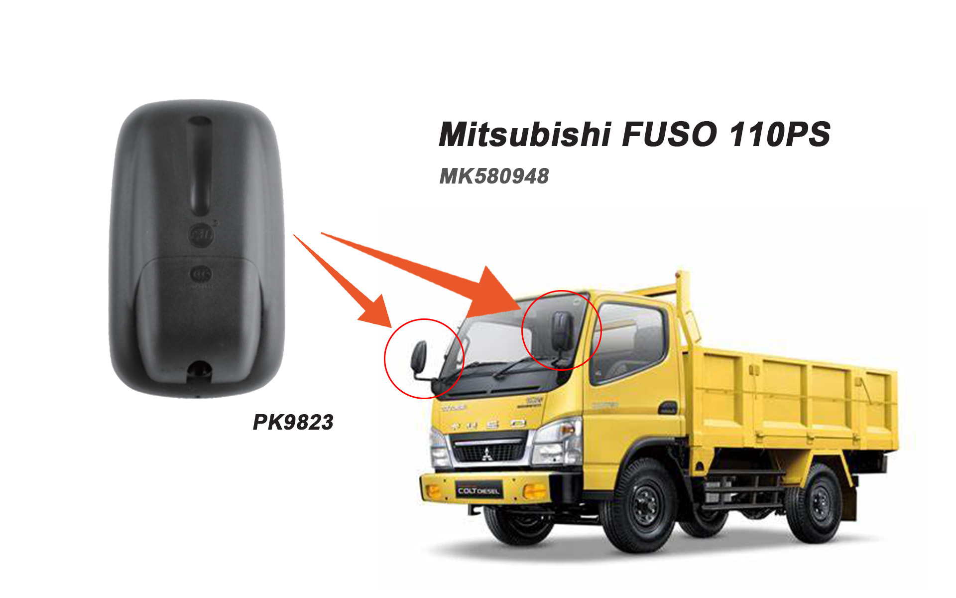 Mitsubishi FUSO OEM Side Mirror - Reliable Truck Accessory