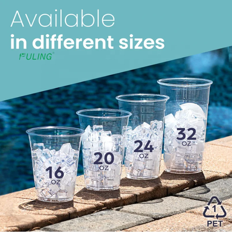 Custom Clear Pet Plastic Disposable Cup 10oz 12oz 16oz 20oz 24oz 32oz ...