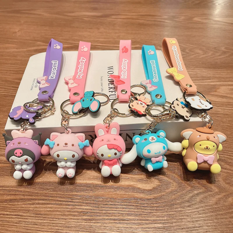 Custom Promotional Party Gift Rubber Lovely Mascot Cute 3d Keyring Key ...