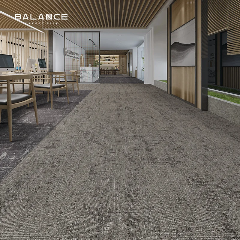 Buy Commercial Offices Carpet Tiles 50x50 Square Gray Art Floor PVC ...