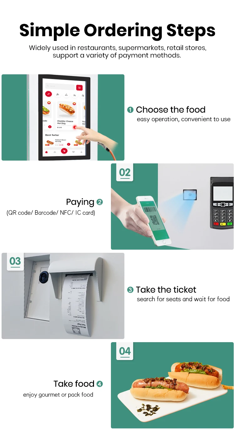 Outdoor Capacitive Cash Register Self Checkout Service Ordering Machine ...