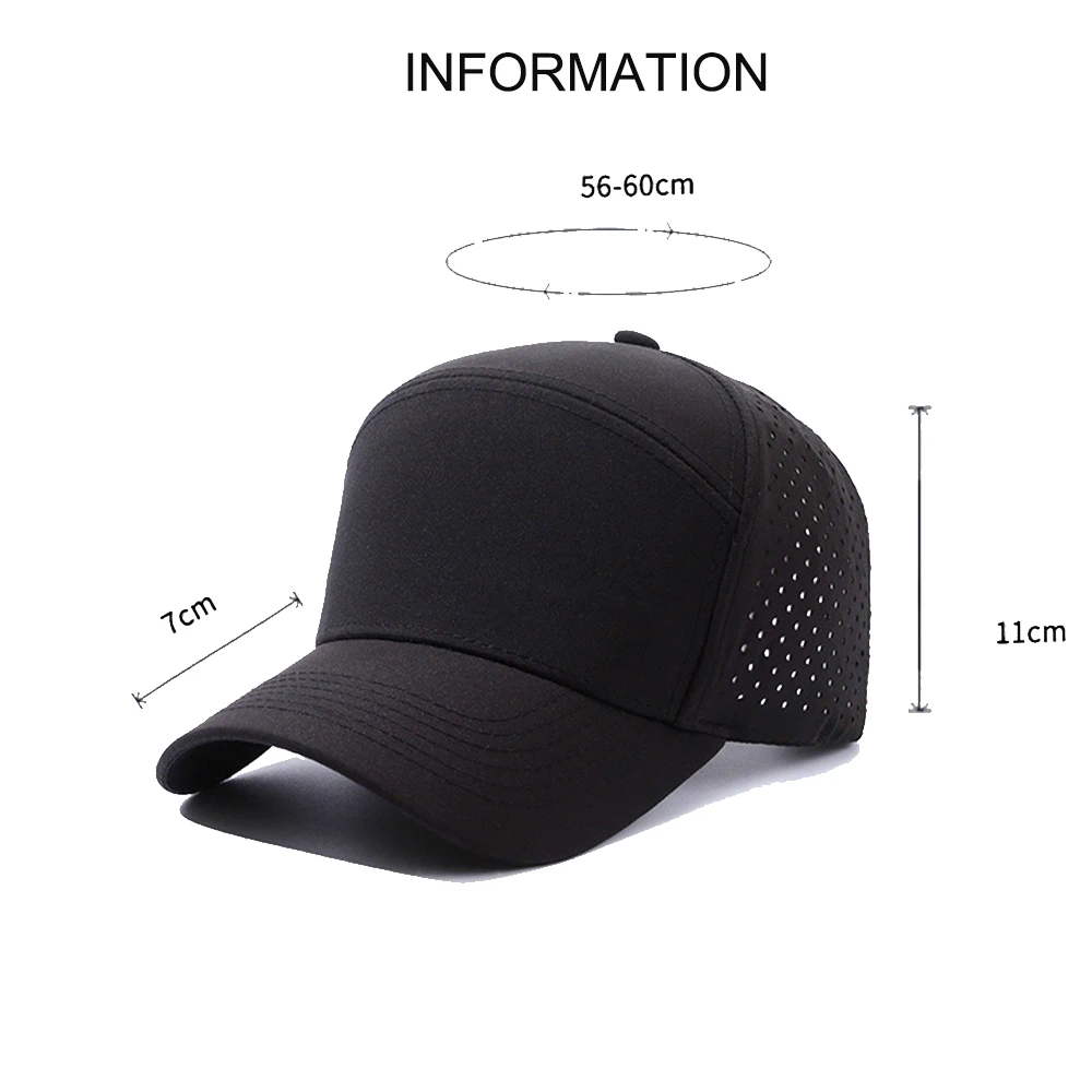 Solid Color Custom Embroidery Logo Quick Drying 6 Panel Laser ...