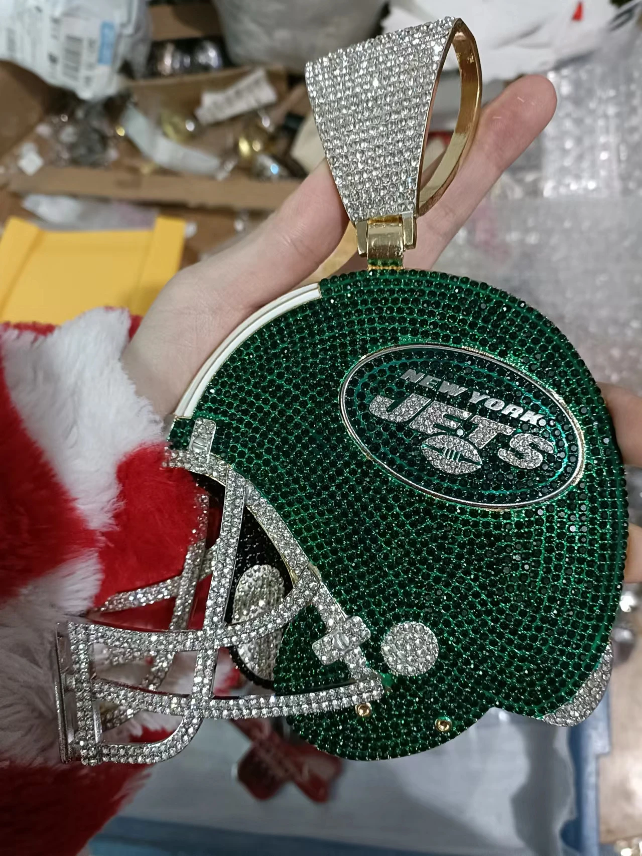 Shop Fashion 49ers Rhinestone Helmet Chains - Custom Jewelry