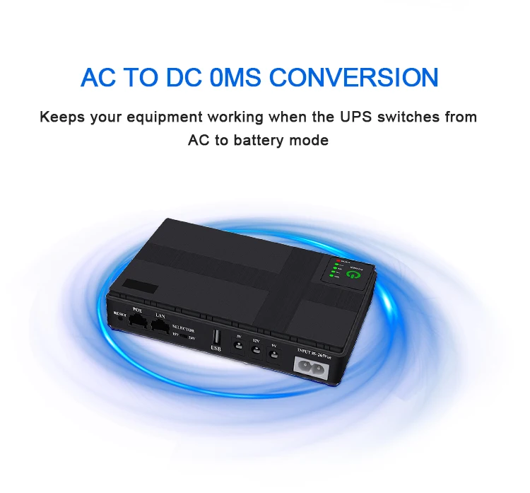 Shanpu DC1018P Mini UPS - Reliable Backup Power for Routers