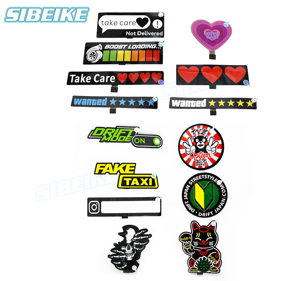 Heart LED Car Sticker - Cute Decorative Windshield Sticker