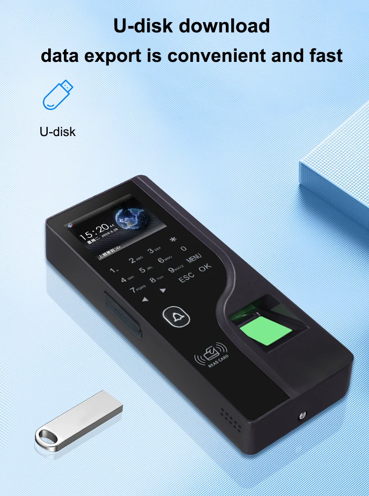 Biometric Fingerprint IC Card Access Control Time Recorder Attendance ...