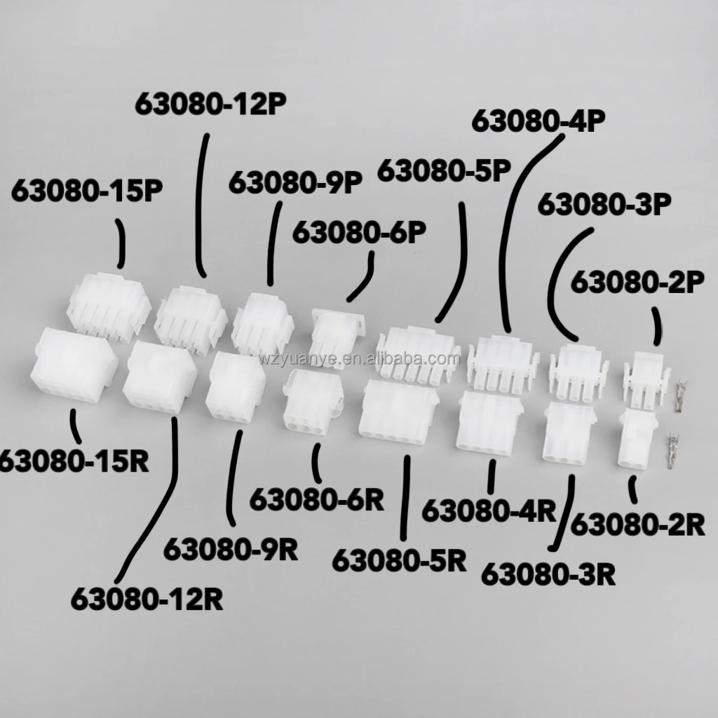 15 Pin Male And Female Te/tyco Amp 6.3 Mm Pitch 63080 Connector 63080-15p/15r - Buy Pa66 Pitch ...