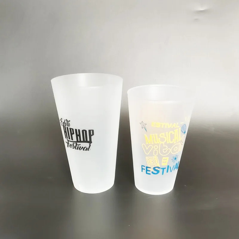 Customized Reusable 400ML Plastic Frosted Cup for Festivals