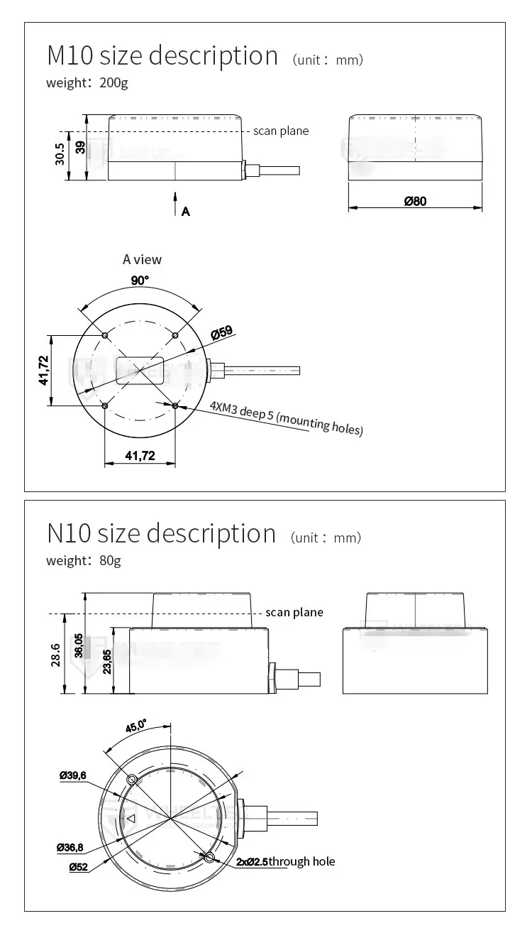M10P Lidar Sensor - High Precision for Robot Navigation