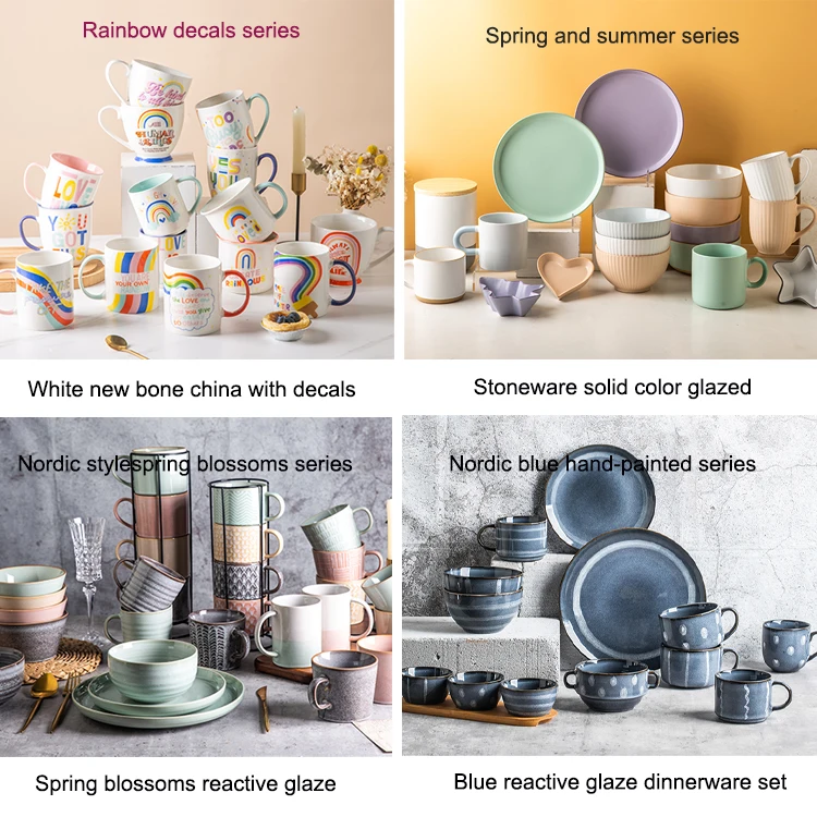 Factory Wholesale Reactive Glaze Stoneware Jar Nordic Kitchen Ceramic ...