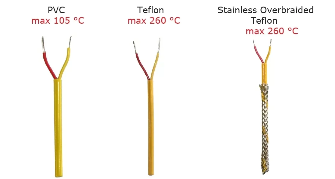Silicone Type K Thermocouple Wire Extension Cable