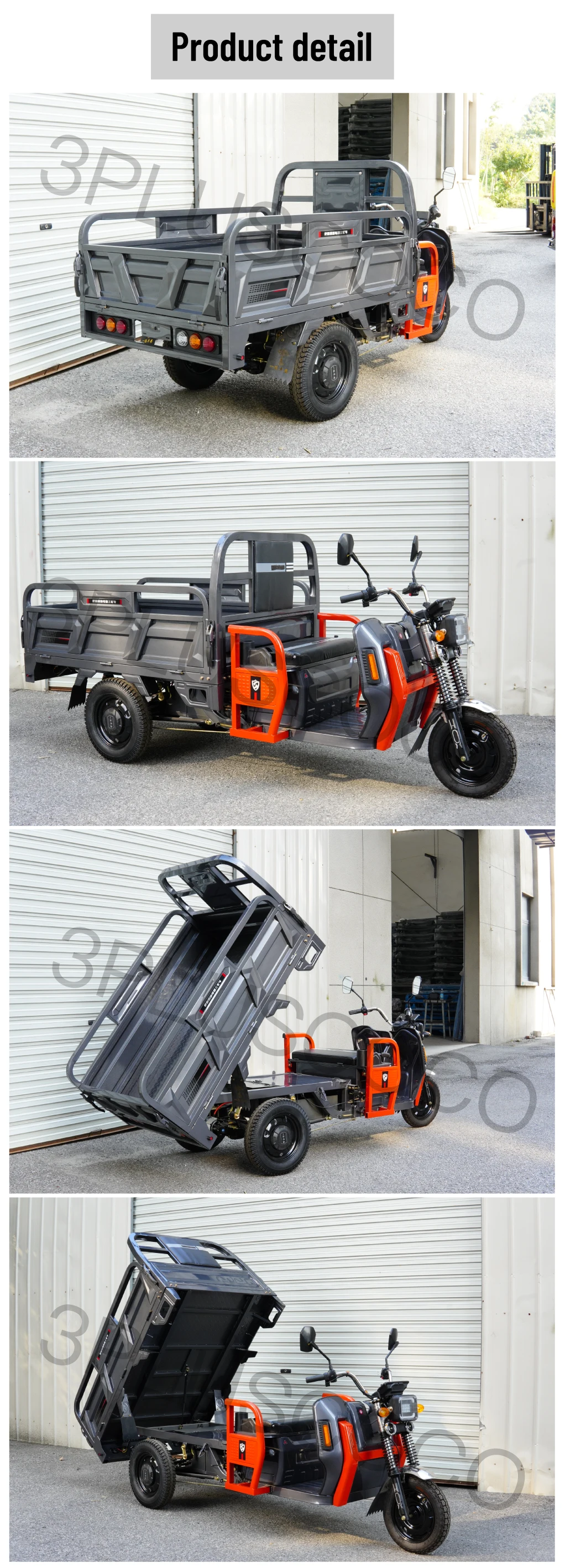 3PLUSCOCO 1200W EEC Electrical Cargo Tricycle NC09 Tuk Tuks