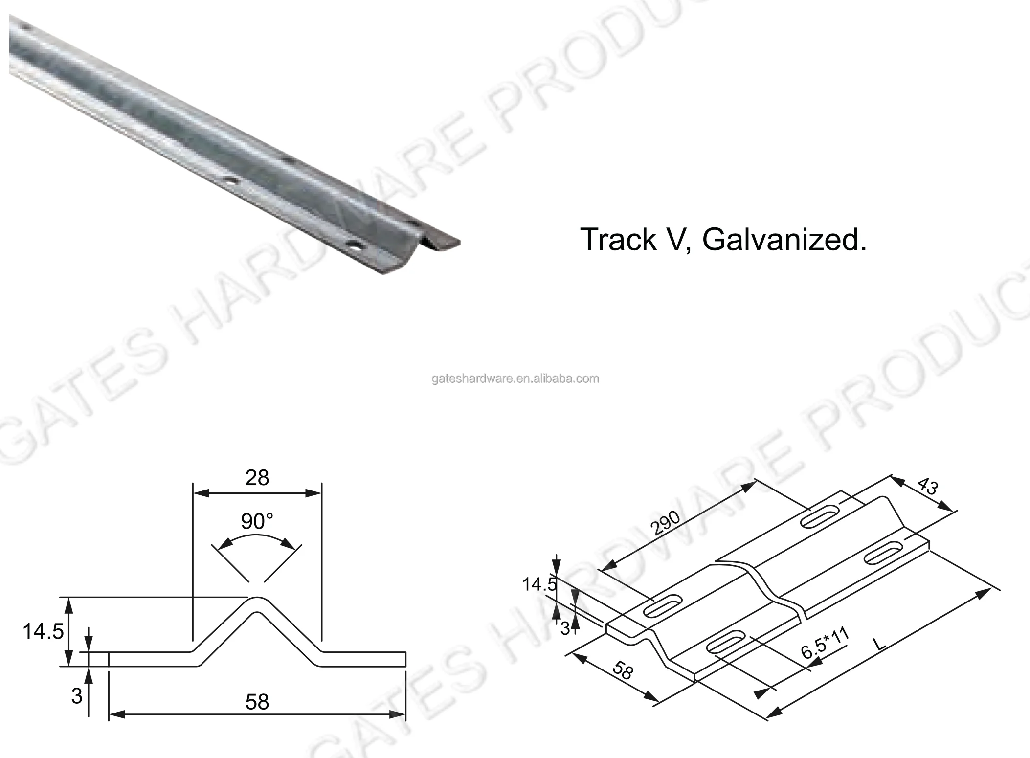 Galvanized 20mm Embedded Ground Track For Heavy Duty Sliding Gate - Buy ...