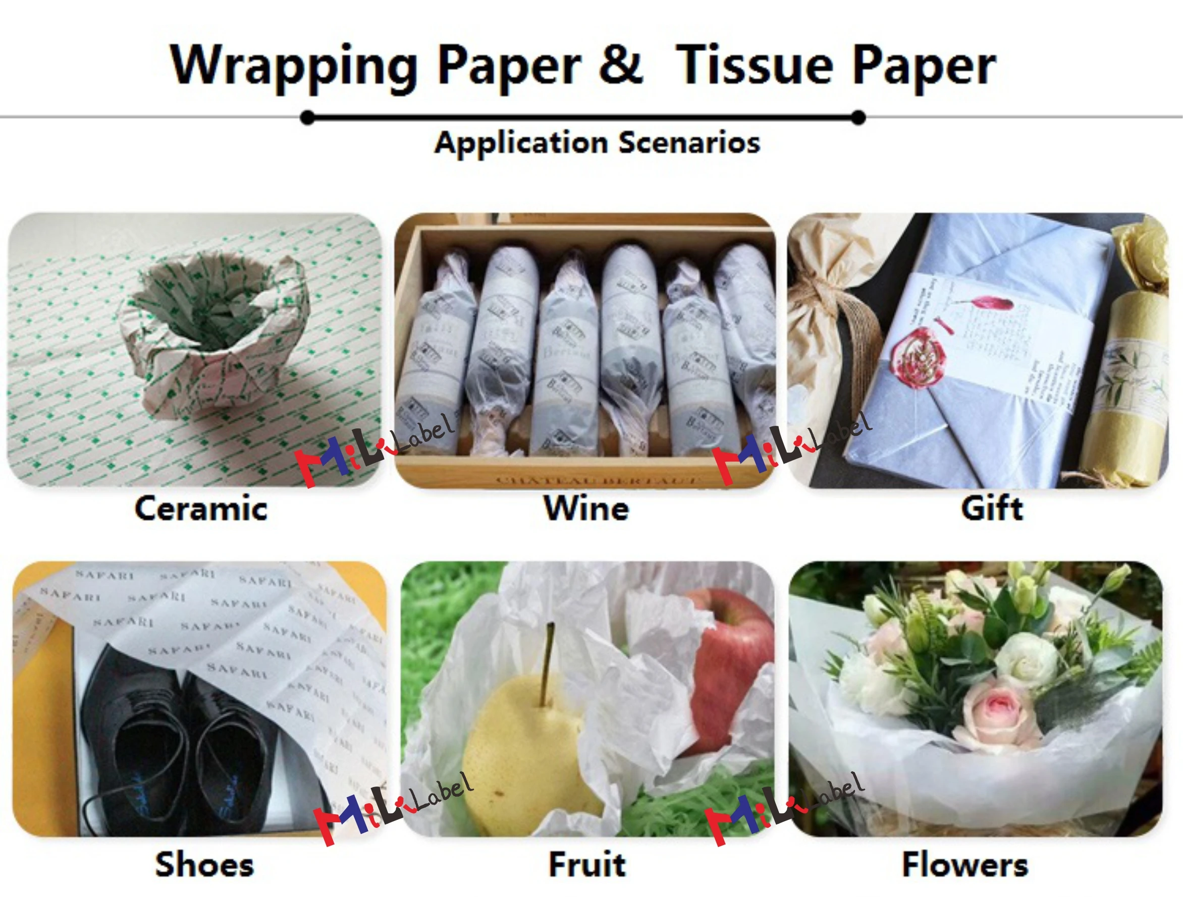 Custom Tissue Paper & Packaging Labels for Clothing & Shoes