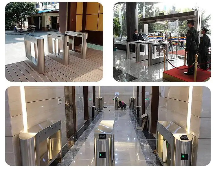 Sus304 Biometric Facial Recognition Swing Turnstile Gate With Card ...