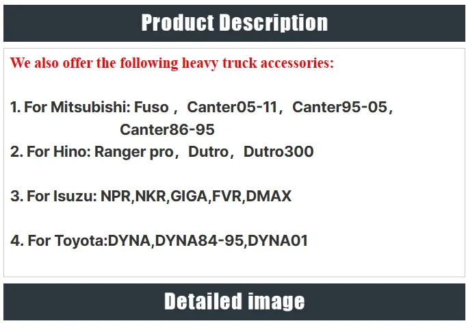 For Isuzu Elf NPR 700P Truck Body Spare Parts - over 1000 Items