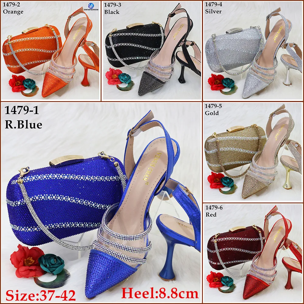 Sinya New Arrival Nigerian Party Shoes And Bags Set High Heels Ladies ...