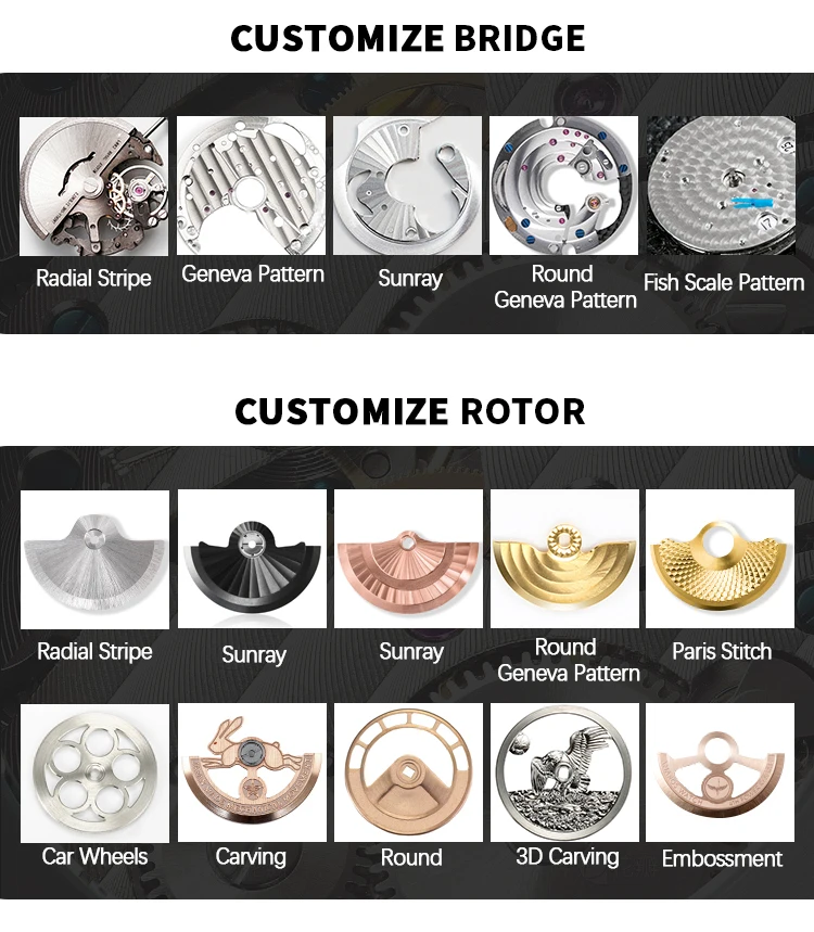 Oem Hand Manual Winding Watch Movement Rose Gold China Watch Movement ...