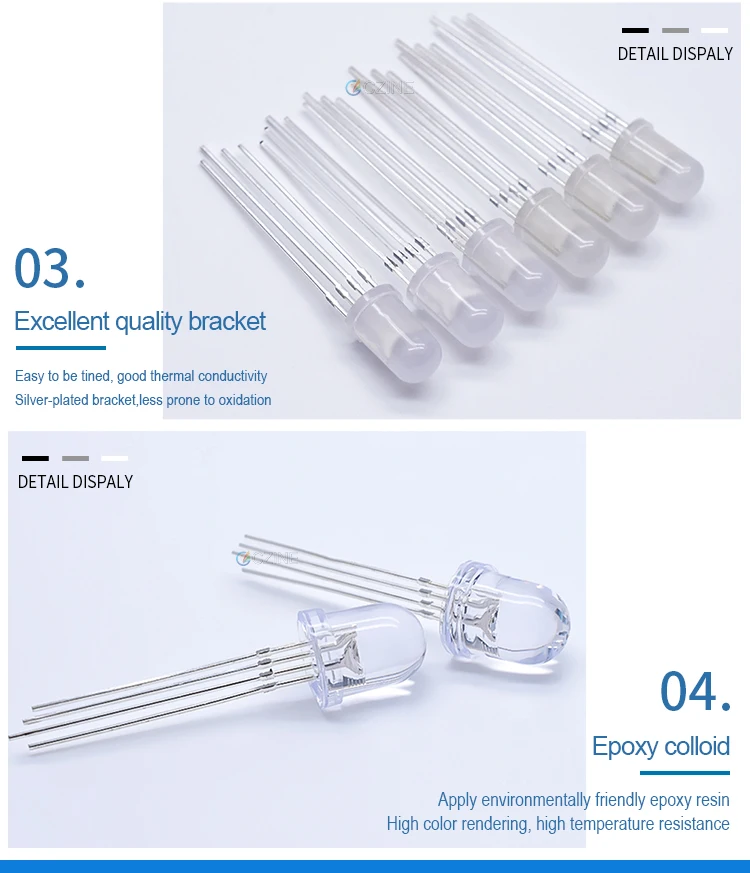 RGB LED Dip Diode - Full Color, 4 Pins, Round, Water Clear