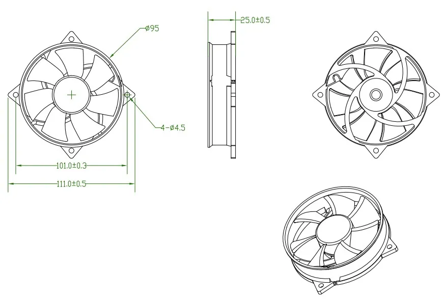 92mm Round 12v 24v DC Mini Vacuum Fan - High Speed & Efficiency