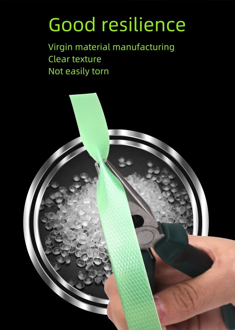Manual Tools Use Green Embossed Pet Strap Polyester Strapping Roll For ...
