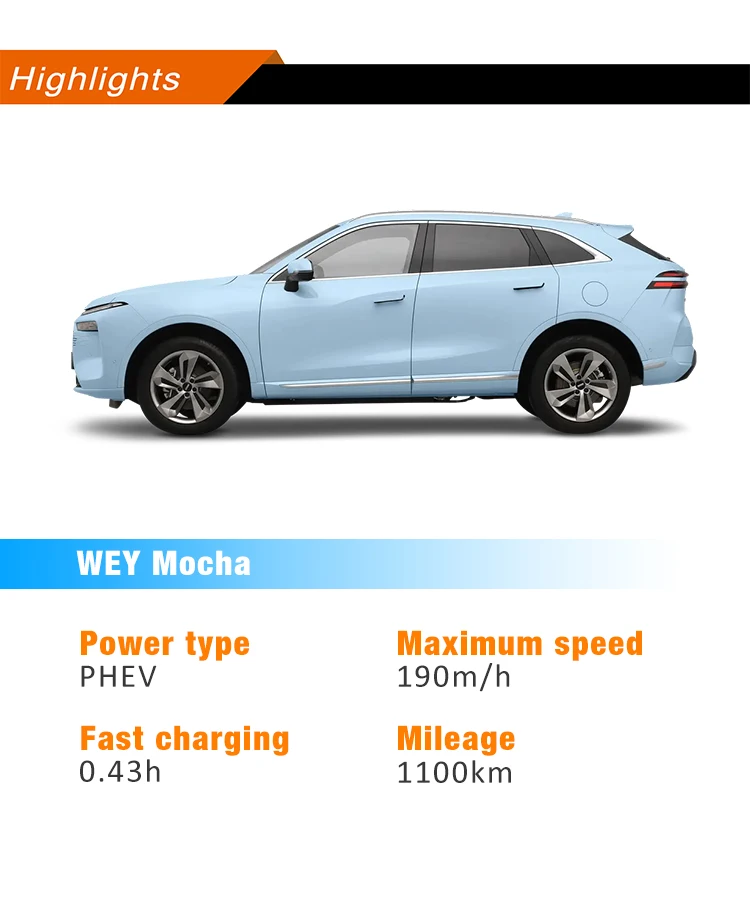 In Stock New Car Gwm Wey Mocha Coffee 01 Dht-phev Electric Suv Hybrid Car For Adults Automobile ...