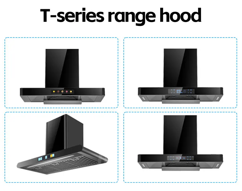 T Shaped Mini Kitchen Hood 60cm 70cm 90cm Cooker Hood with Copper Motor ...