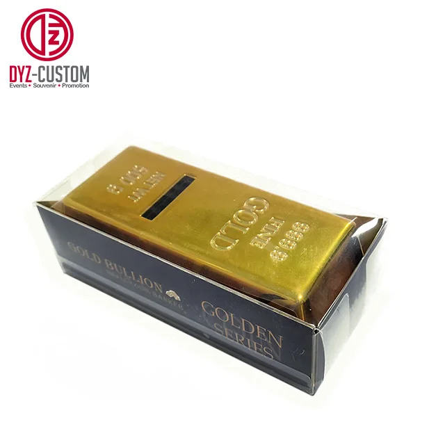 Creative Gift Plastic Gold Brick Piggy Bank Gold Bar Coin Bank Small ...