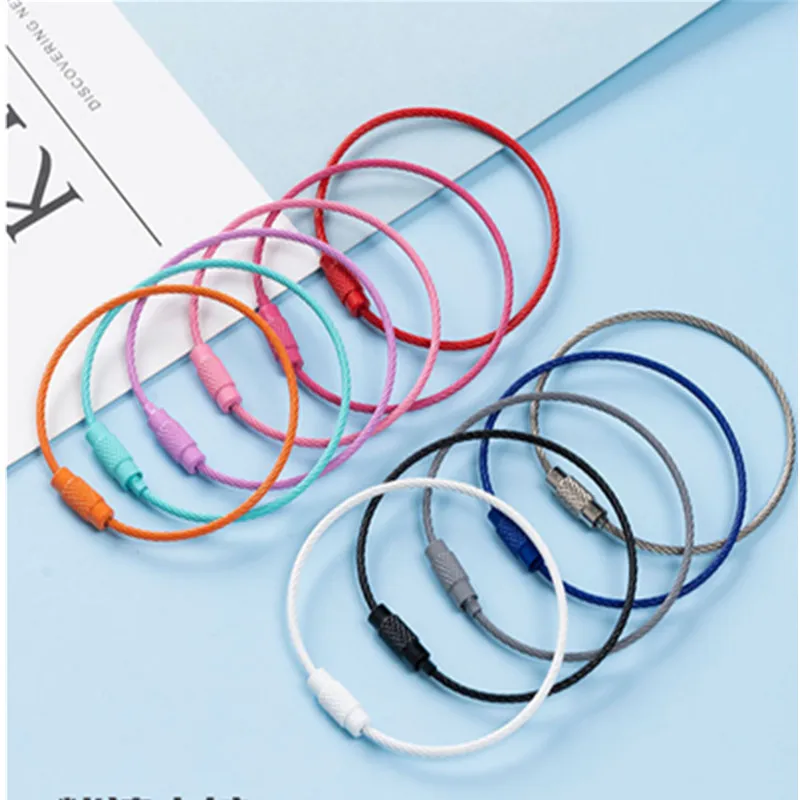 Wholesale Color Paint Wire Rope Key Ring Key Chain Diy Accessories ...