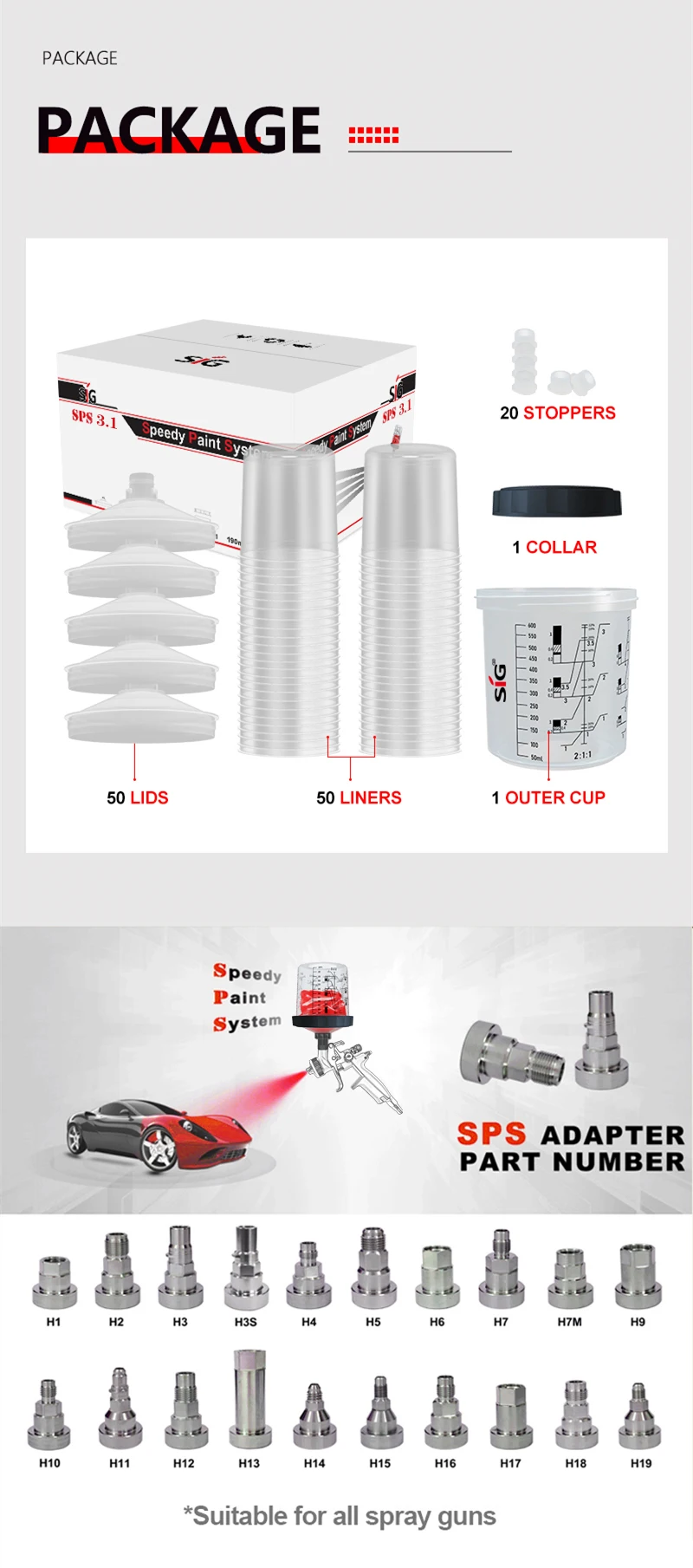 Car Spray Gun Kit Gravity Spray Gun Mix Tank Quick Connect Wash-free ...