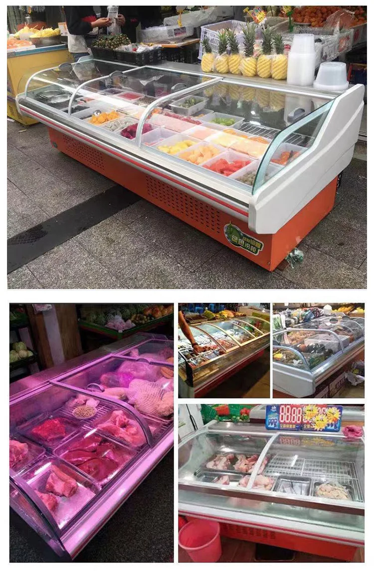 Fresh Meat Deli Display Chiller Supermarket Meat Freezer For Meat ...