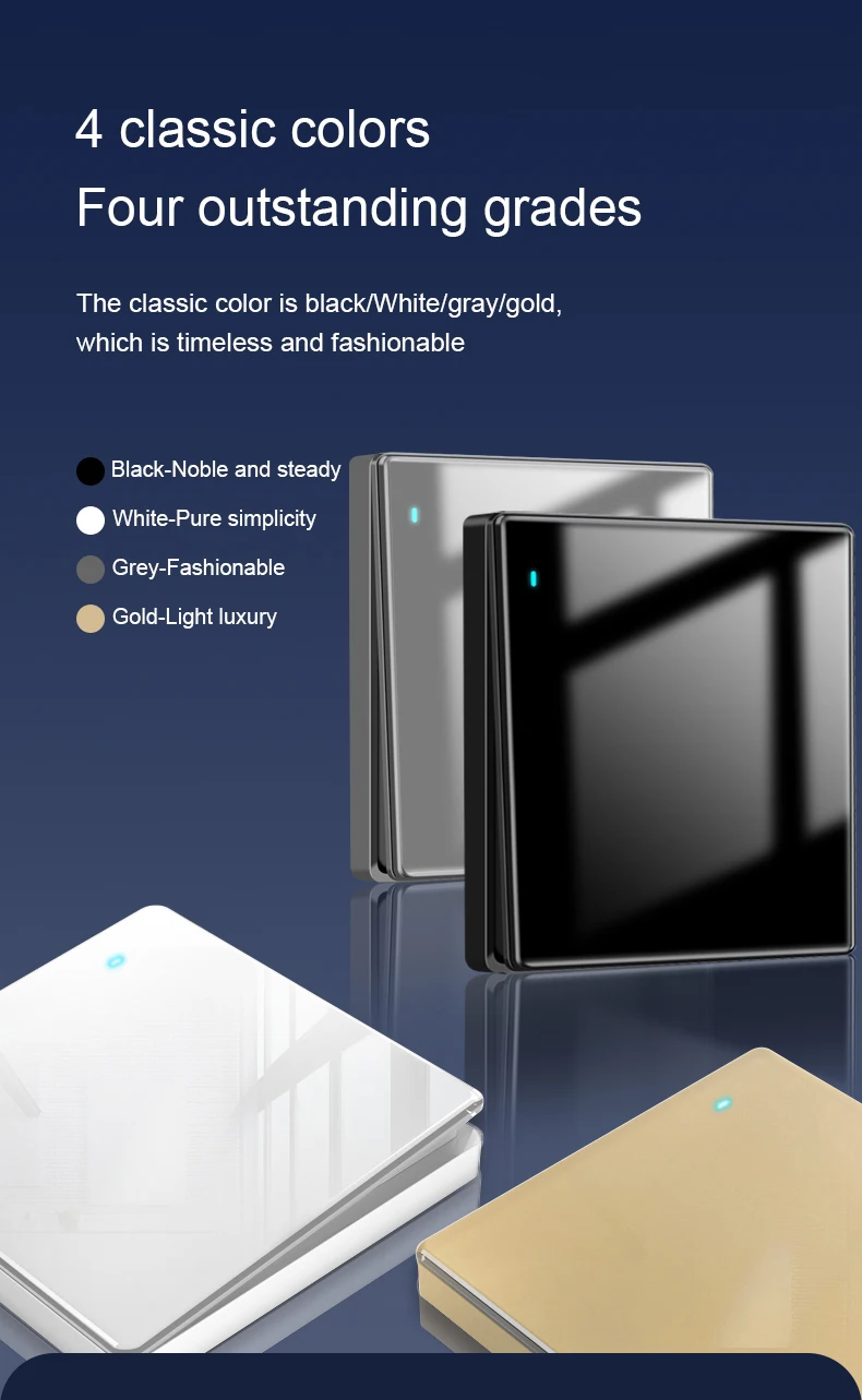 Kaiji 2 Gang1 Way/ 2 Way Wall Switch Outstanding Quality Tempered Glass ...