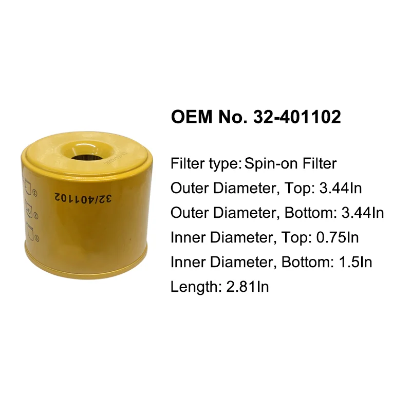 JCB 32925413 Fuel Filter - Heavy Duty Spin-on Lube Filter