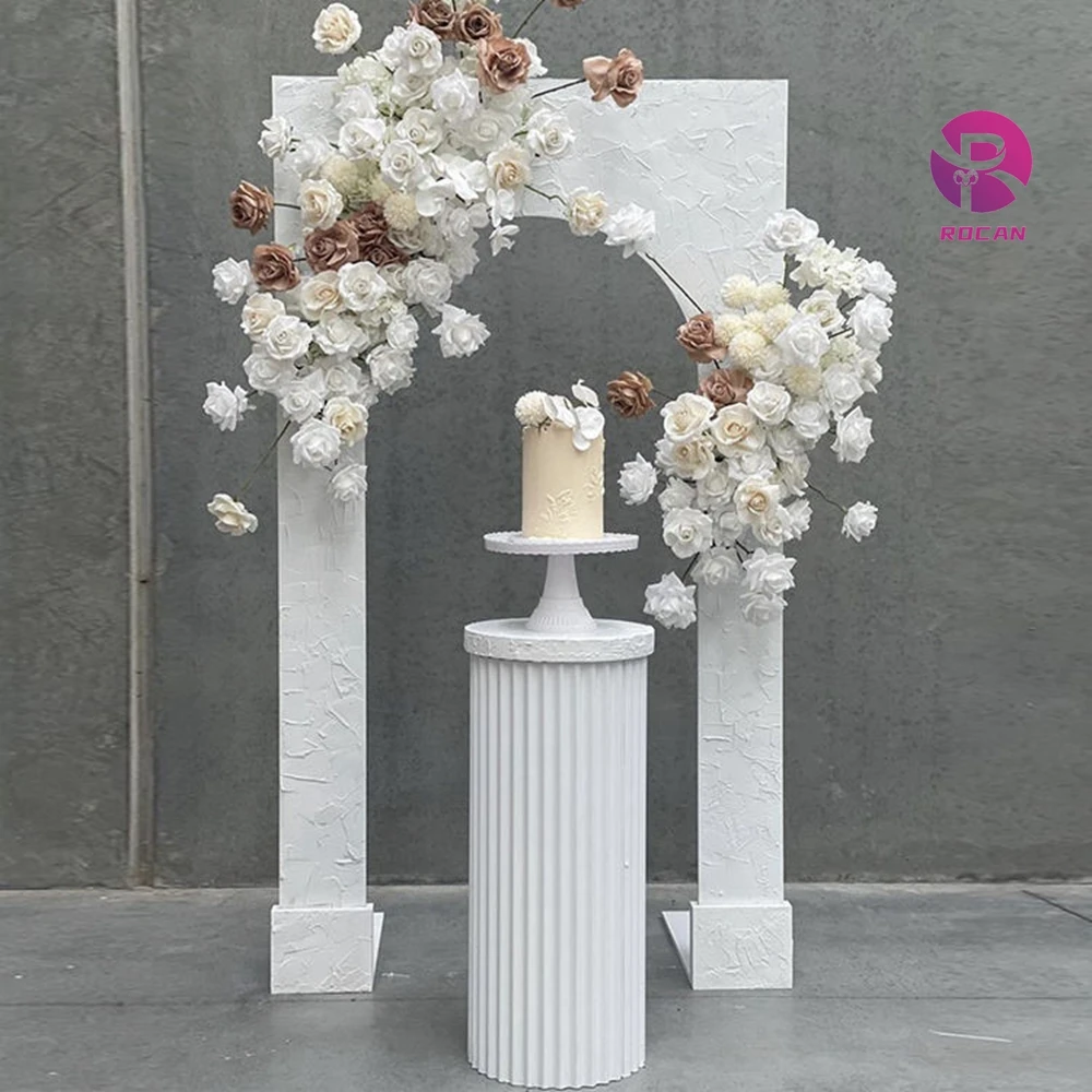 Colorful Slatted Roman Plinth Curved Hourglass Plinth Circle Cylinder ...