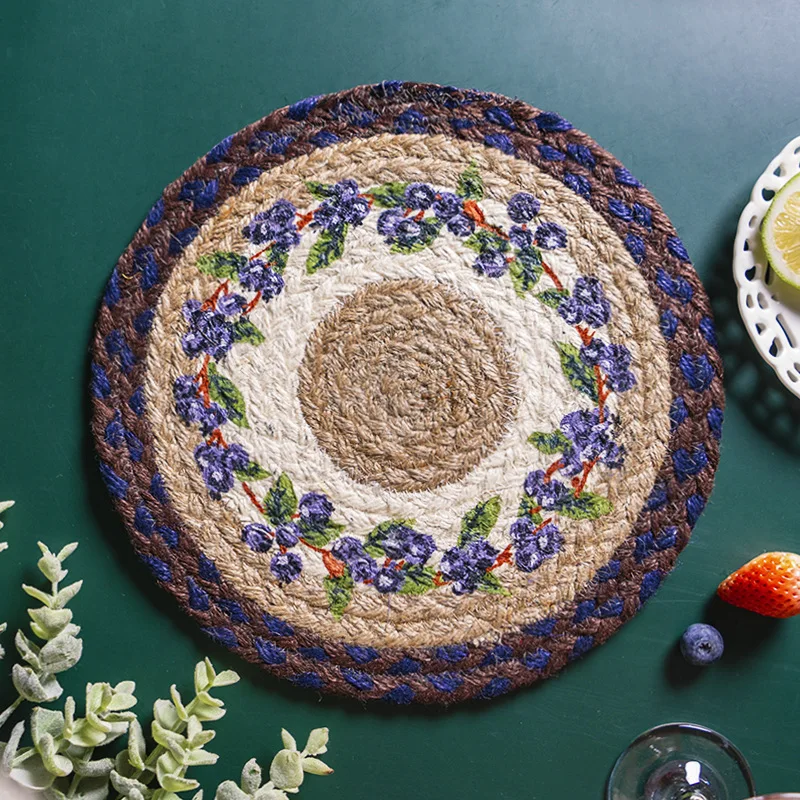 Custom Design Hnad Weave Jute Table Mat Multipurpose Table Pad Cup ...