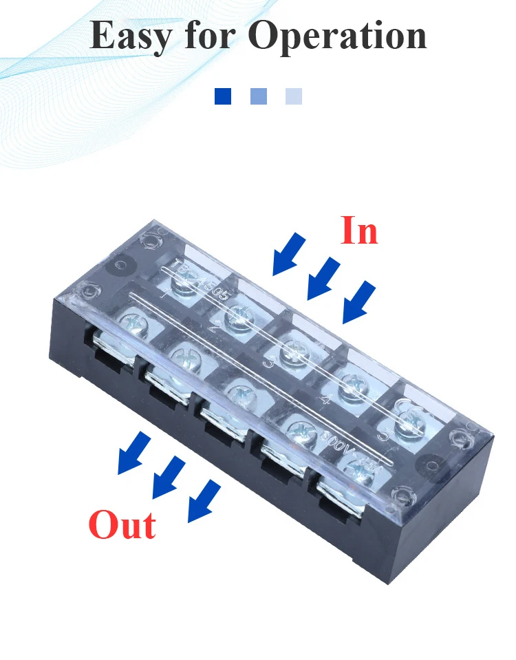 TB4503 TB Series Fixed Screw Terminal Block 45A 0.5-4mm2 Wire ...