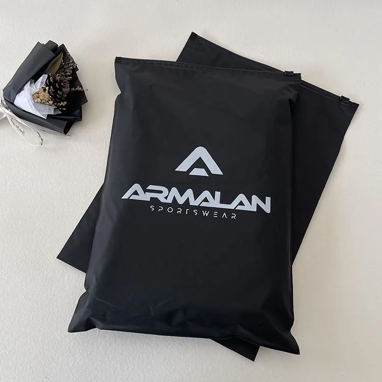 Custom Color Plastic Zip Lock Bag With Logo Printed Garment Apparel ...