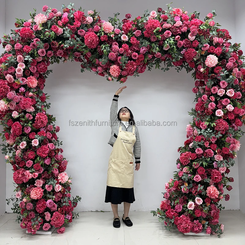 Purple Rose Flower Arch Lavender Floral Runner Artificial Silk Lilac ...