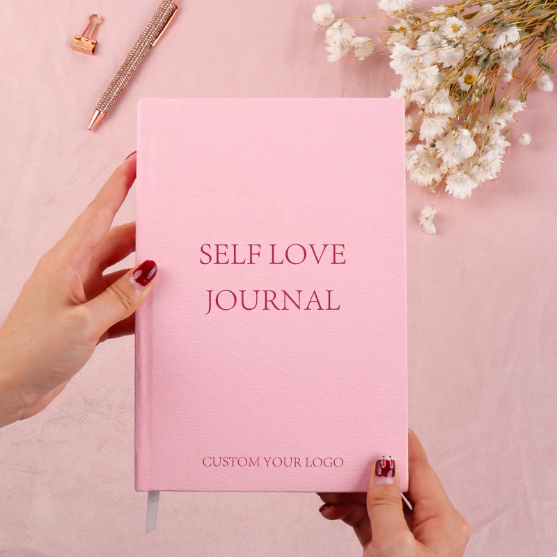 Linen Hardcover Printing Self Care Planner Undated Daily Self Love ...