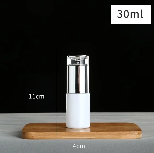 Empty Cosmetic Packing Pearl White Lotion Pump Bottle Emulsion Refillable Bottle Glass Cream Jar ...