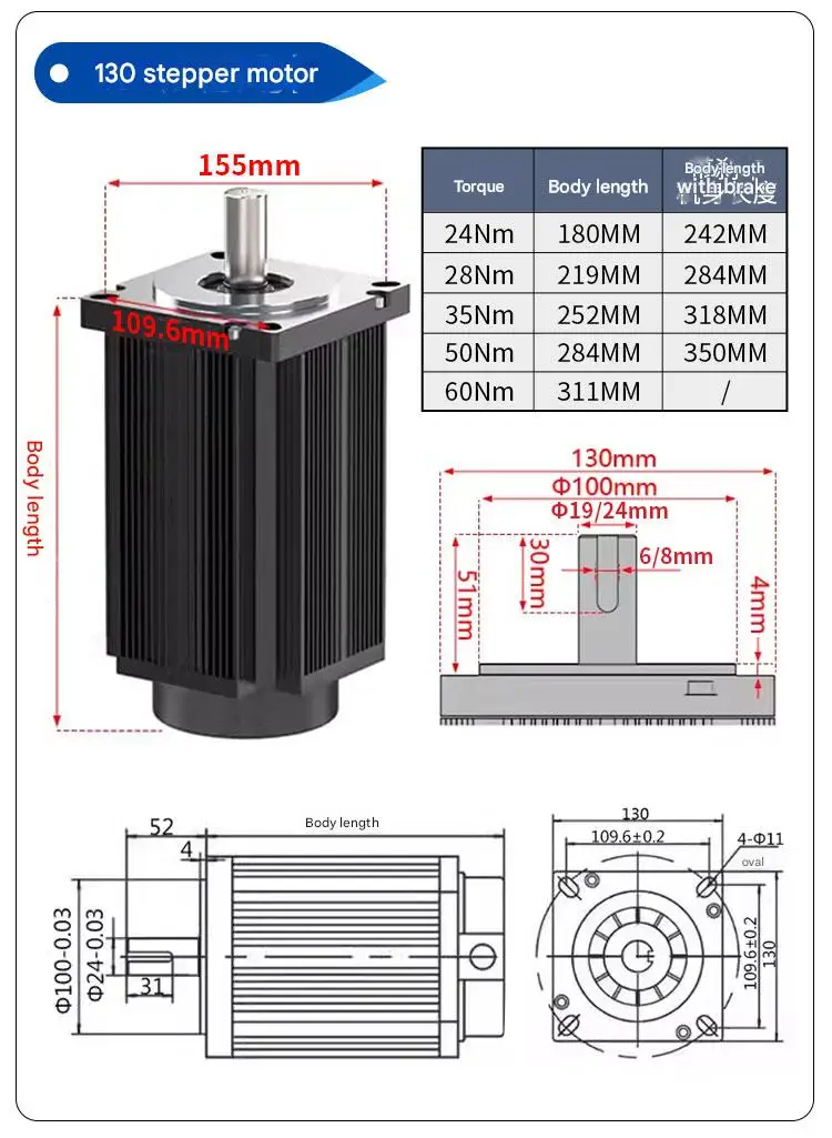 130 Stepper Motor Set Three-phase High Torque Stepper Motor Control ...