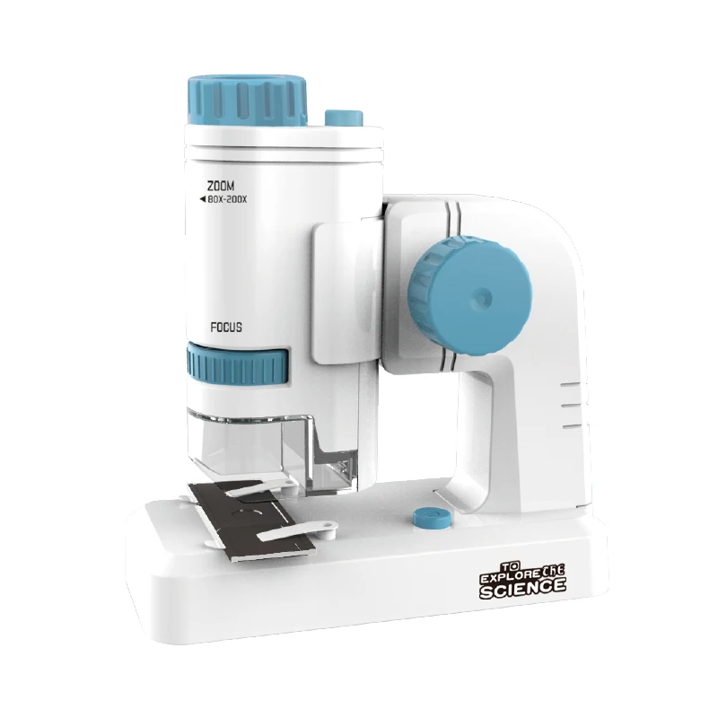 60-200x Children Microscope Pocket Microscope With Led Light Portable ...
