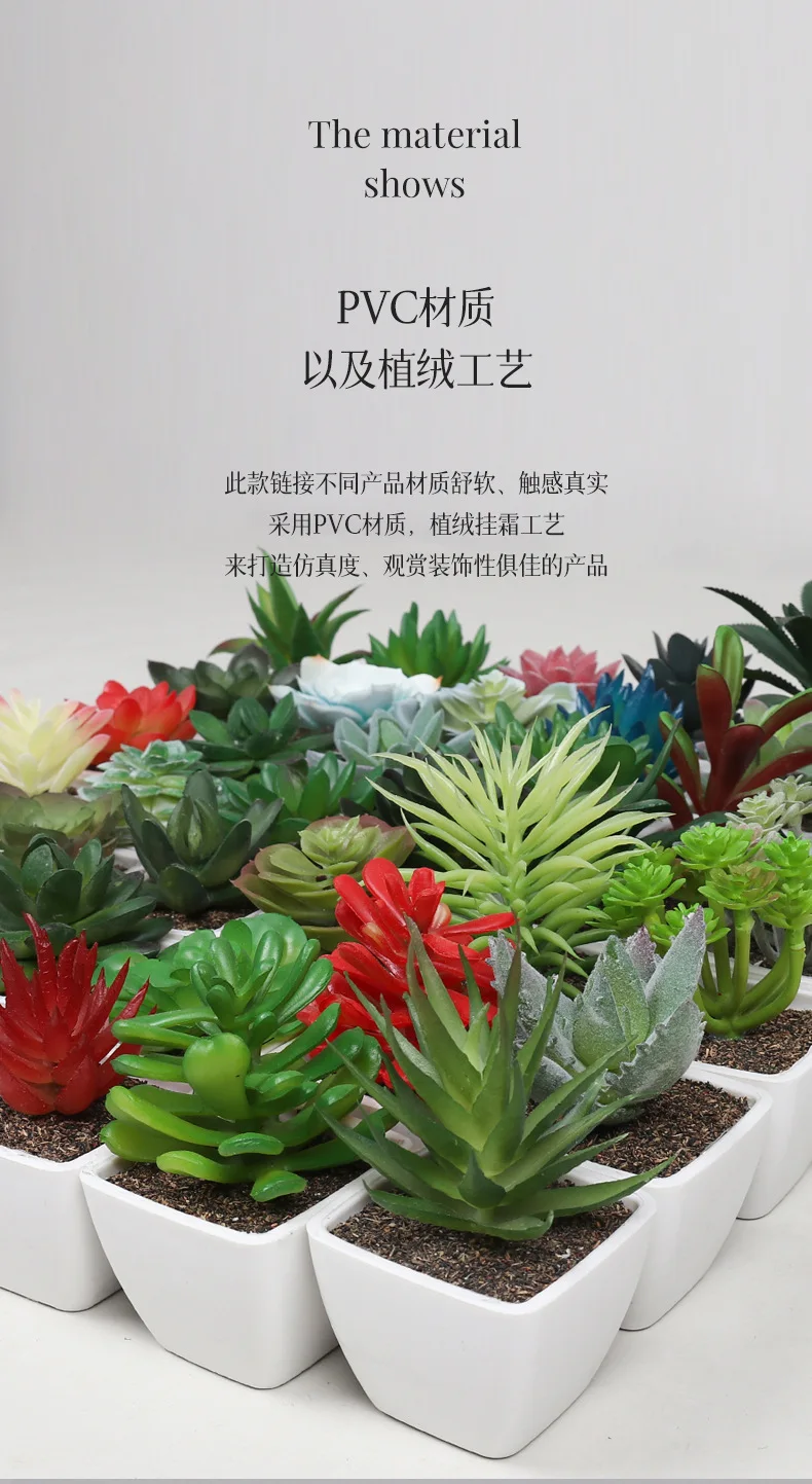 Faux Plastic Bonsai Small Mini Fake Cactus Potted Succulents Artificial ...