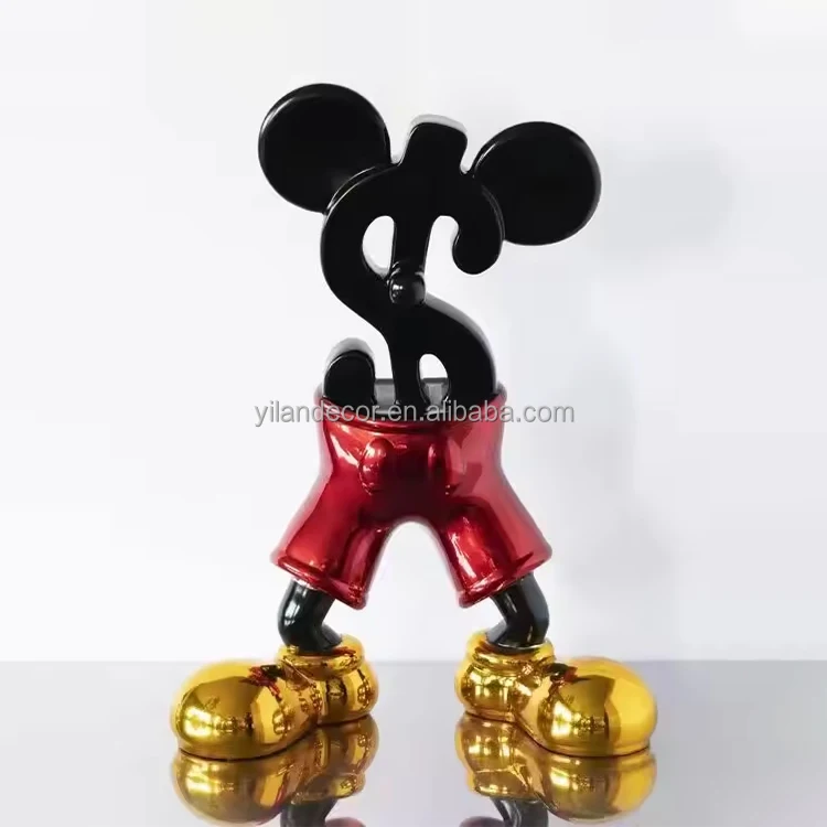 Pop Art Resin Monopoly Statue Boxing Cartoon Mickey Statue